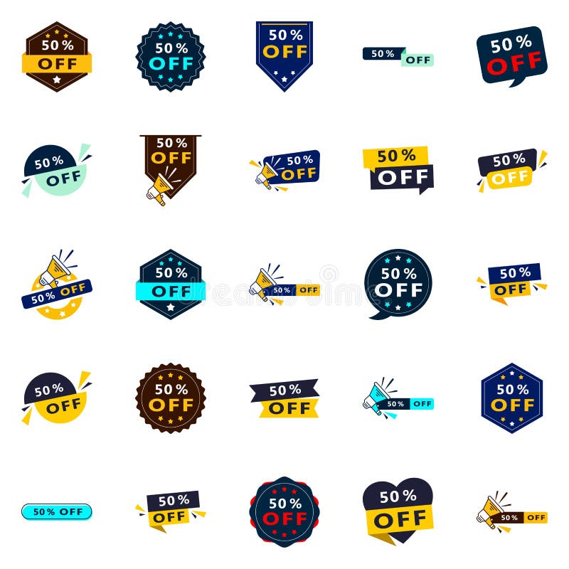 50 Off a Pack of 25 Eye-catching Vector Designs Stock Vector ...