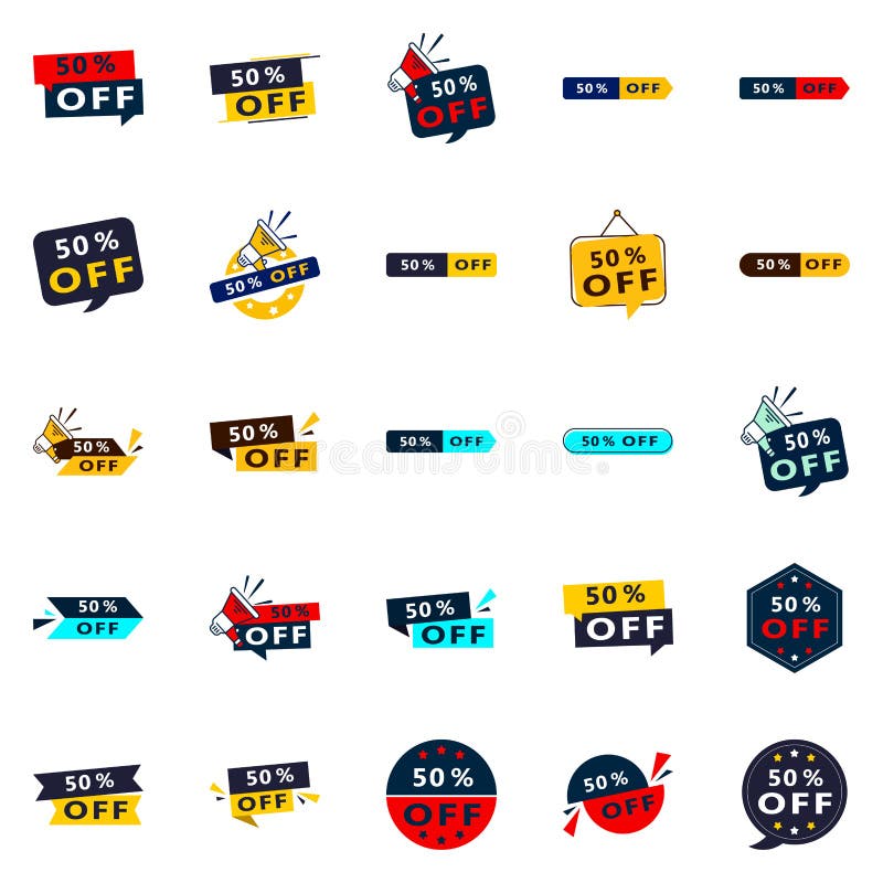 50 Off a Pack of 25 Eye-catching Vector Designs Stock Vector ...