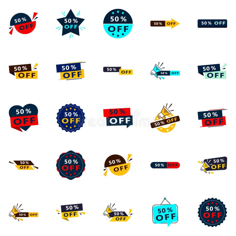 50 Off a Pack of 25 Stunning Graphic Designs Stock Vector ...