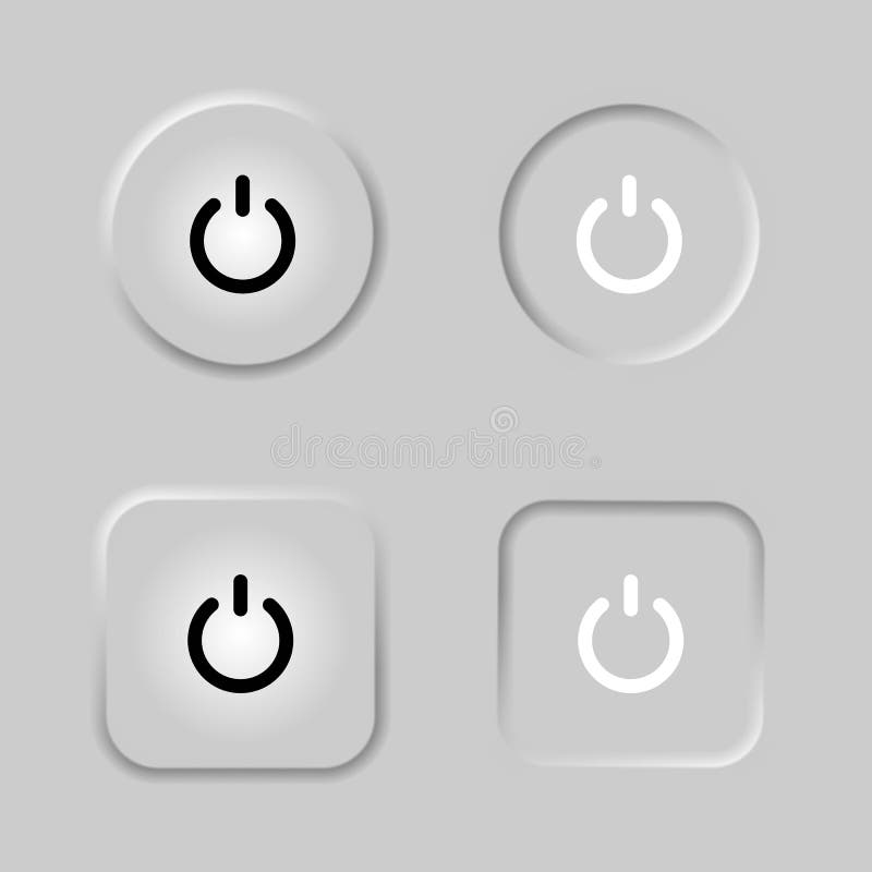 On, Off Power Icon. Energy Switch Symbol. Orange Circle Button with Web ...