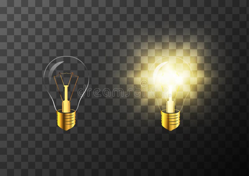 Glowing Light Bulb Icon - on / Off Stock Vector - Illustration of glow ...