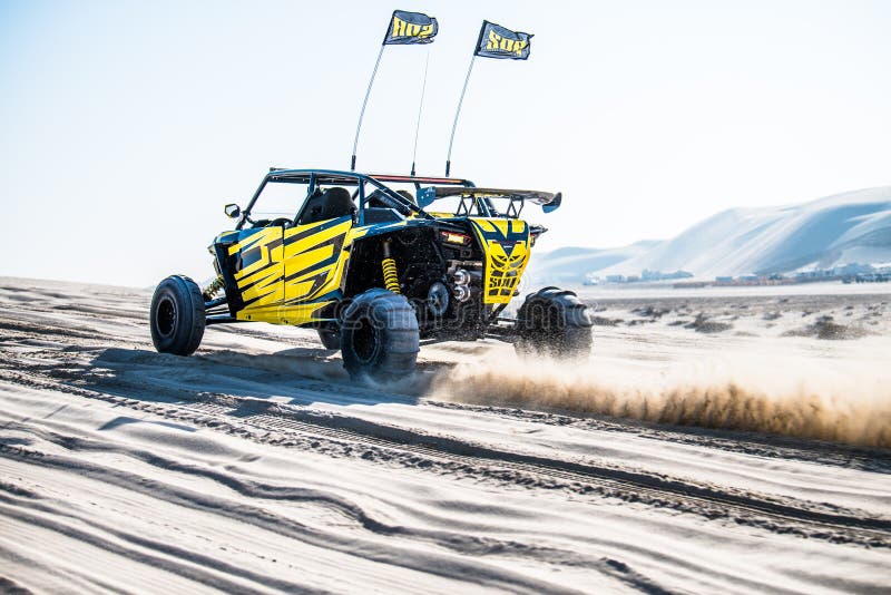 Off Road Buggy Car in the Sand Dunes of the Qatari Desert. Editorial ...