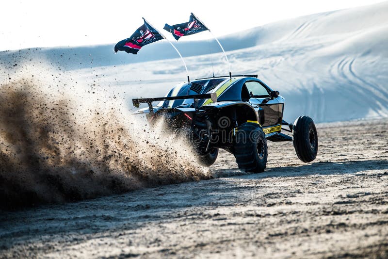 Off Road Buggy Car in the Sand Dunes of the Qatari Desert. Editorial ...