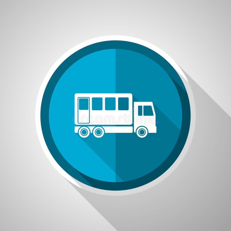Off Road Bus, Combination Truck Symbol, Flat Design Vector Blue Icon ...