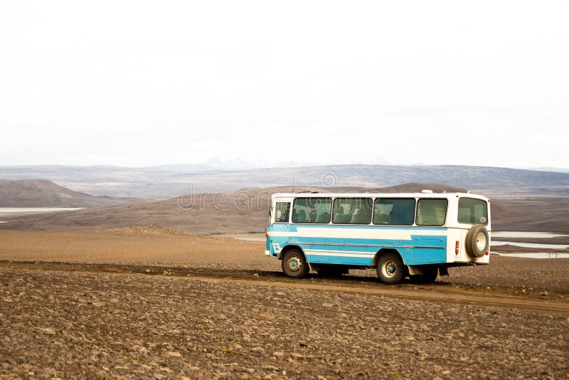 Off-road Bus Vehicle in Iceland Editorial Stock Image - Image of hiking ...