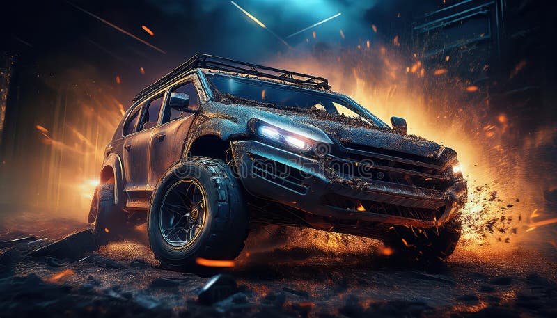 Off Road Car Crashes into Wall, Showcasing Significant Damage and ...