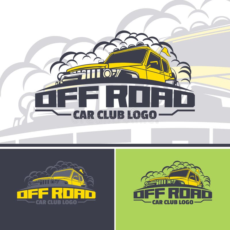 Off-road Car Logo Template in Three Versions. Two Colors Artwork Stock ...