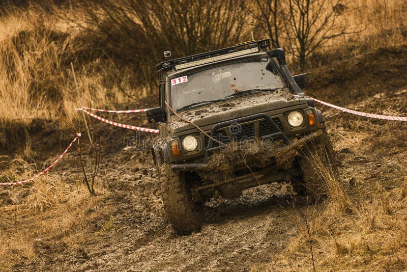Off road car stock photo. Image of skid, spatter, dirt - 131622136