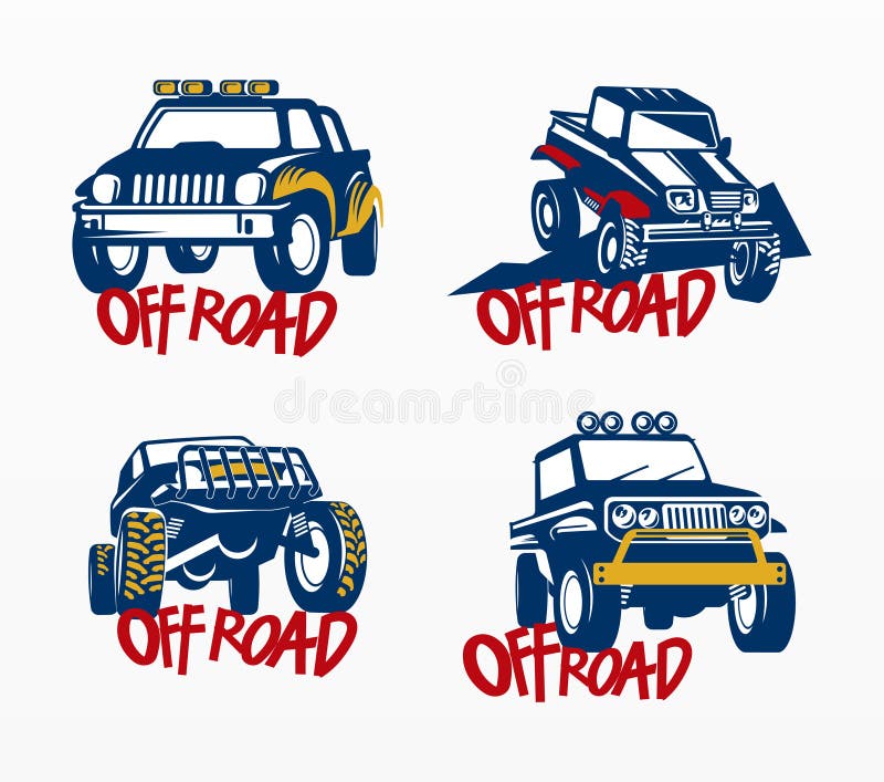 Off road car sticker set stock vector. Illustration of shape - 175839632