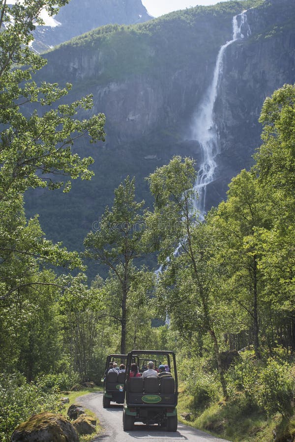 Off-road Cars Driving it To the Waterfall Stock Image - Image of ...