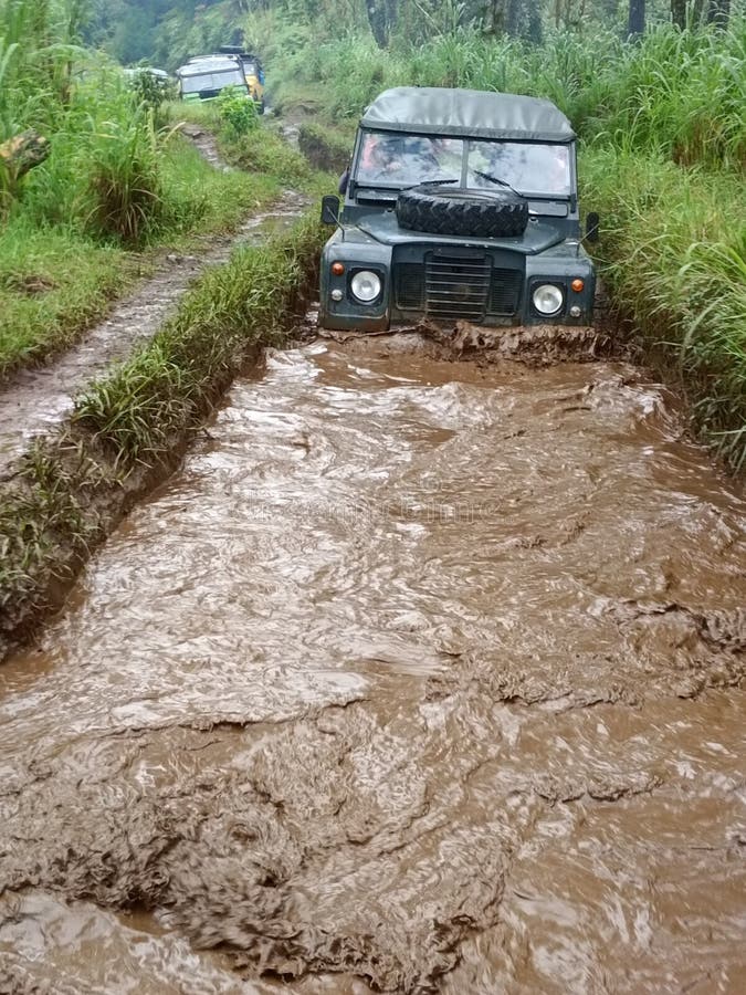 Off Road with Flood on Rainy Season Stock Photo - Image of flood, road ...