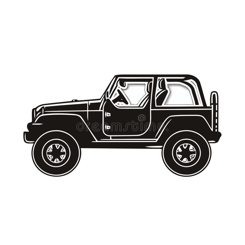 Off Road Jeep Military Vehicle Vector. Stock Vector - Illustration of ...