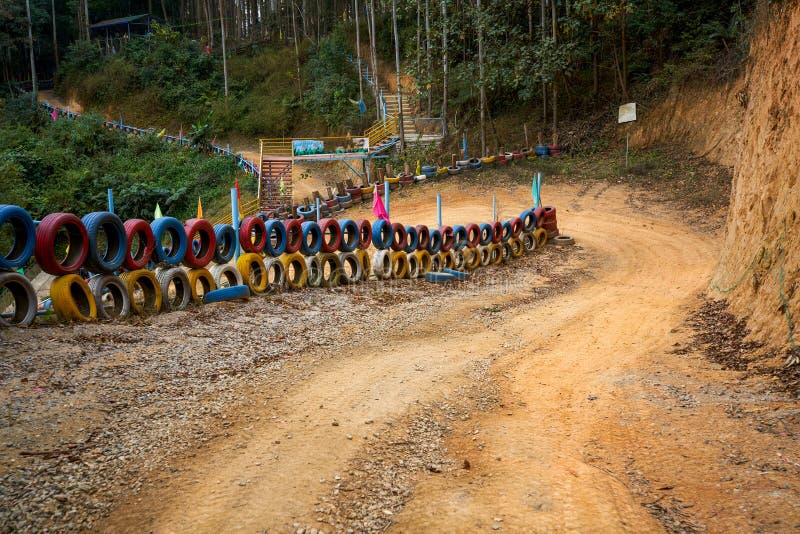 Off-road Karting Track, Mountain and Dirt Road Forest Track Stock Photo ...
