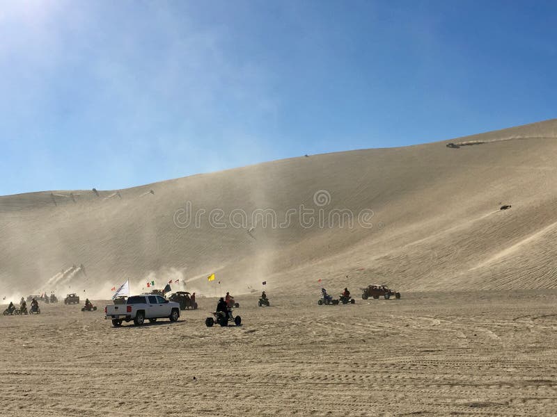Off Road Riders at the Sand Dunes Stock Photo - Image of landscape ...
