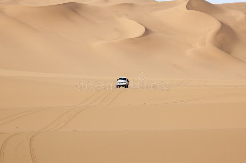 Off-road in the Sand Desert Stock Image - Image of arid, fourwheeldrive ...