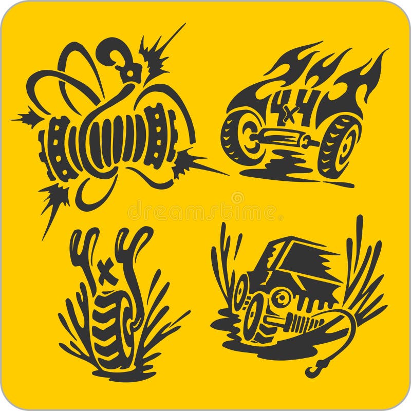 Off-Road Symbols - Vector Set Stock Vector - Illustration of winch ...