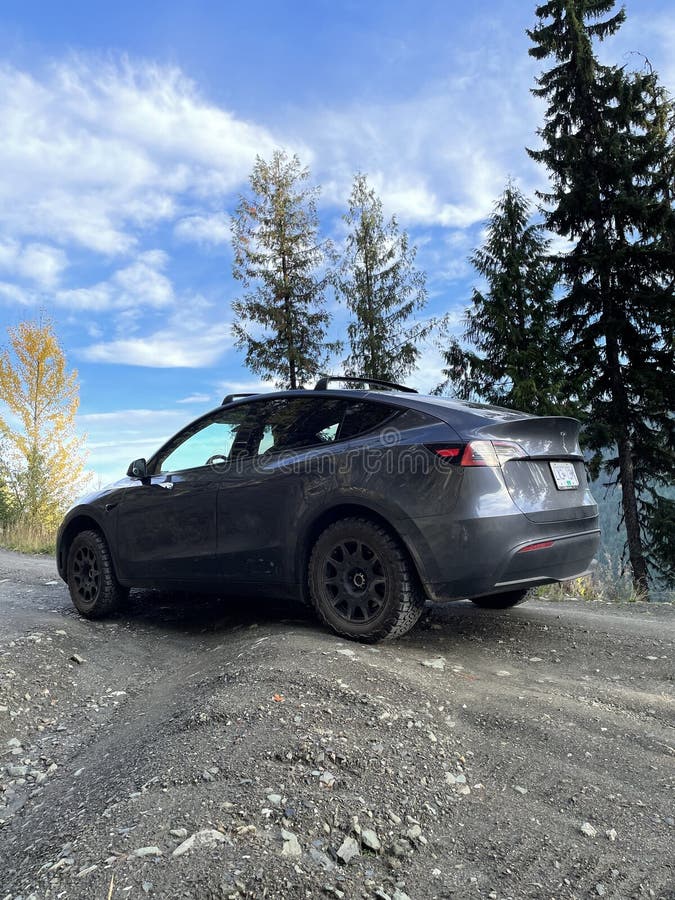 Off Road Tesla in BC Canada Editorial Photography - Image of offroad ...