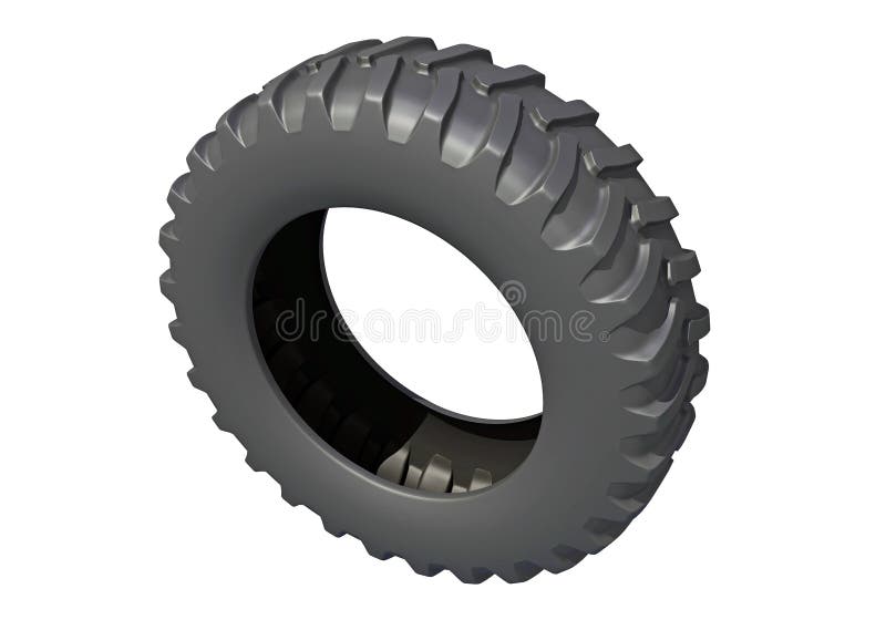 Off Road Tire 3D Rendering on White Background Stock Illustration ...