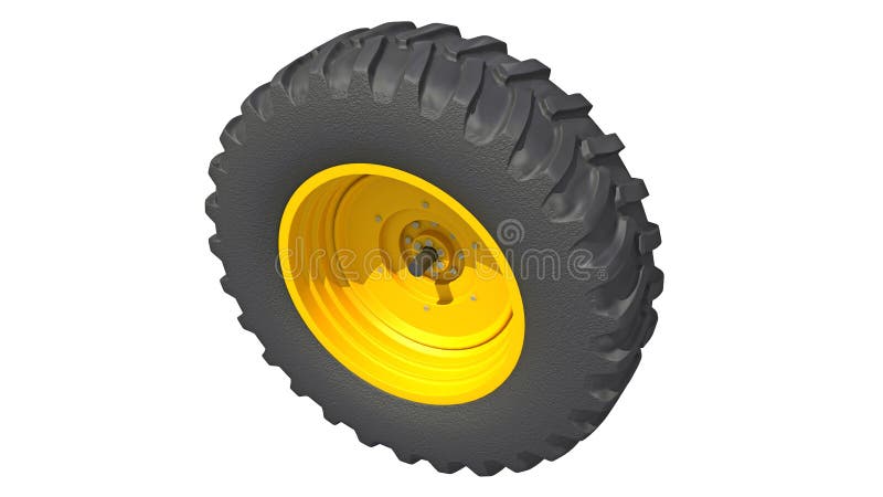 Off Road Tire 3D Rendering on White Background Stock Illustration ...