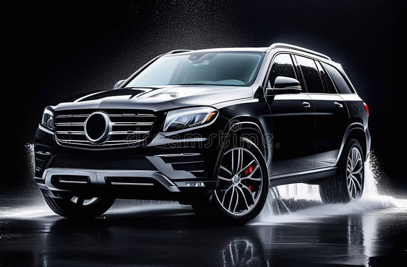 Off-road Vehicle at a Car Wash Stock Illustration - Illustration of ...