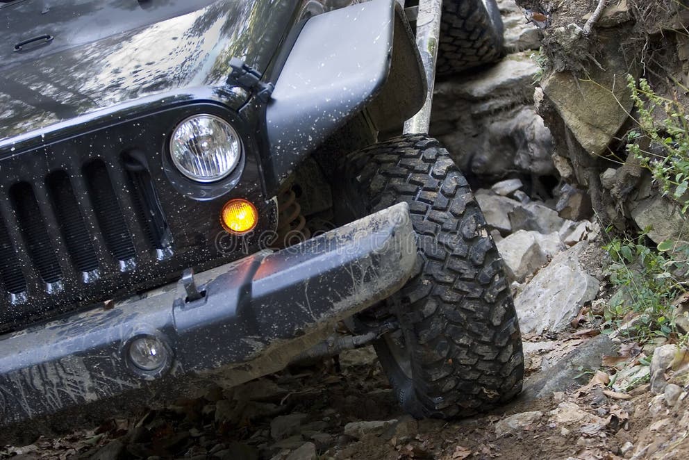 Off Road Vehicle Front End Driving Stock Image - Image of drive, front ...