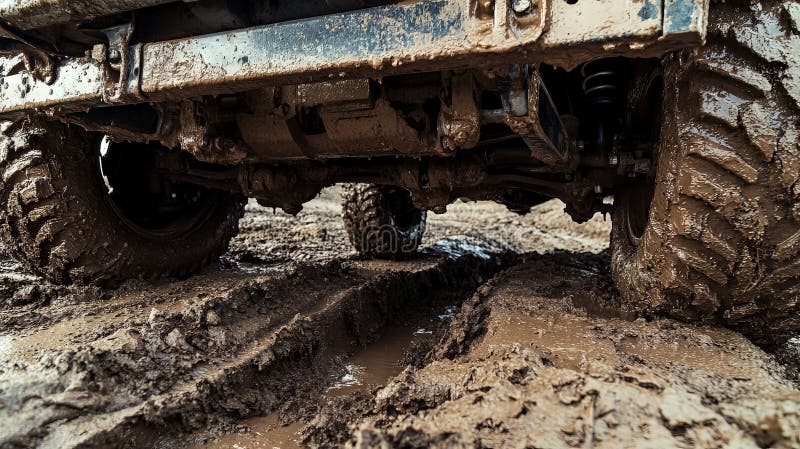 Off Road Vehicle Traversing Muddy Terrain, Showing Power and Adventure ...