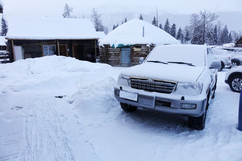 An Off-road Vehicle in the Snow Stock Image - Image of automobile ...