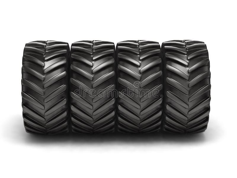 Off-road Wheel Isolated on White Background. 3D Illustration Stock ...