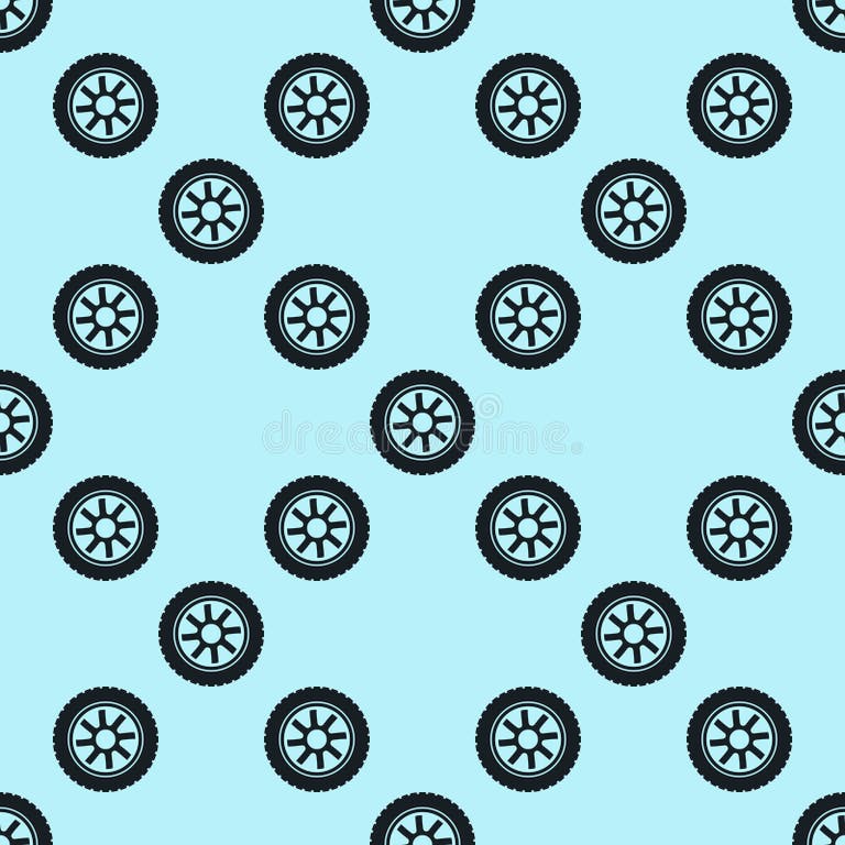 Off-road Wheel Vector Seamless Pattern - SUV Tire and Rim Vector ...