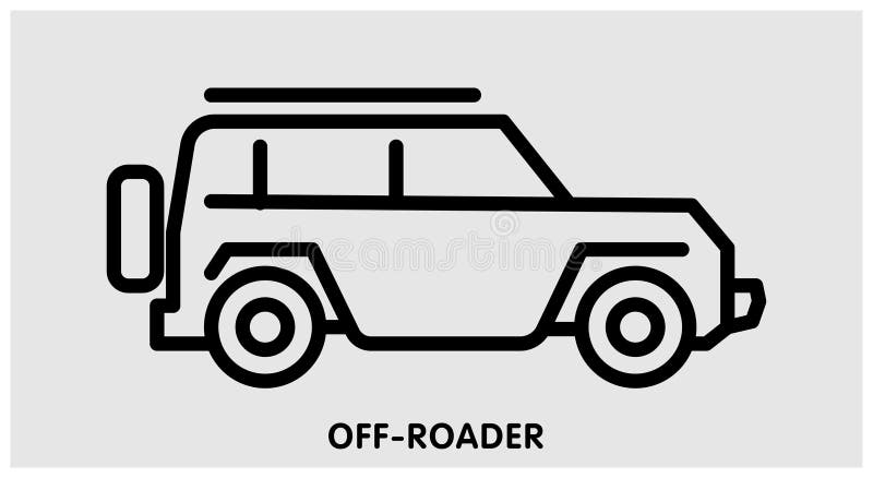 Off Roader Vehicle Car Line Icon Stock Illustration - Illustration of ...