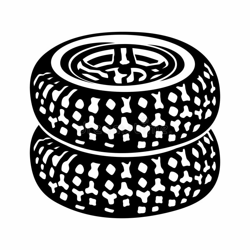 Off Roading Tire Icon Design Black and White Vector Stock Vector ...