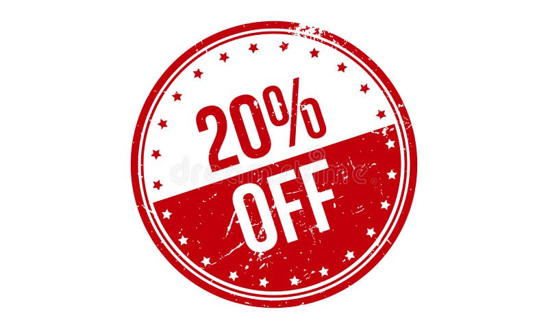 20 Off Rubber Stamp. Red 20 Off Rubber Grunge Stamp Seal Vector ...