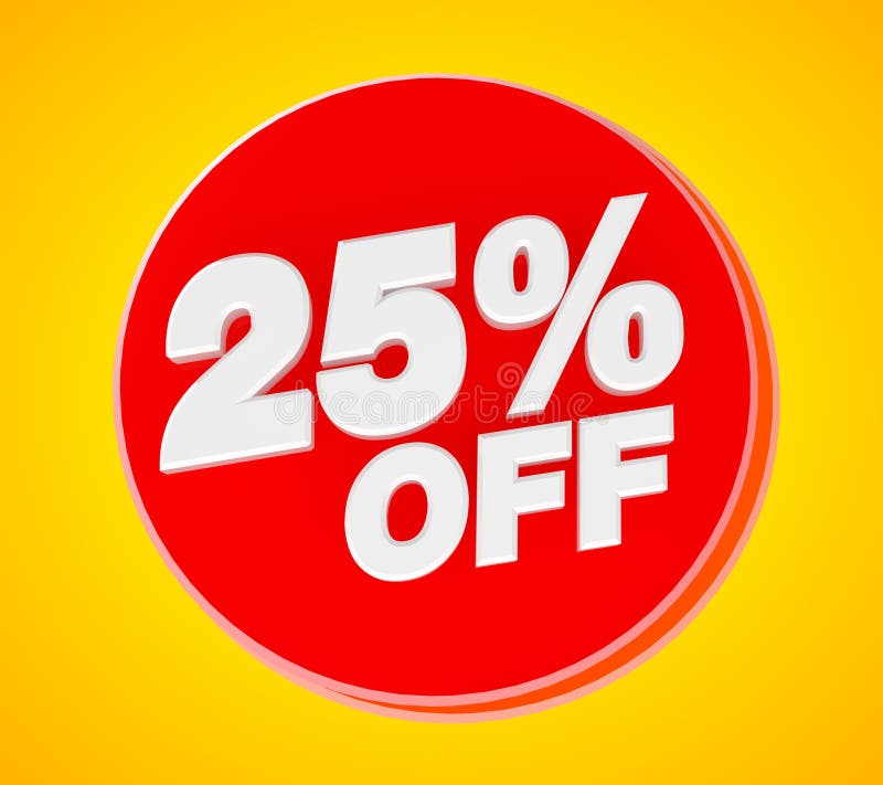 25 OFF Sale Banner, 3d Rendering Stock Illustration - Illustration of ...