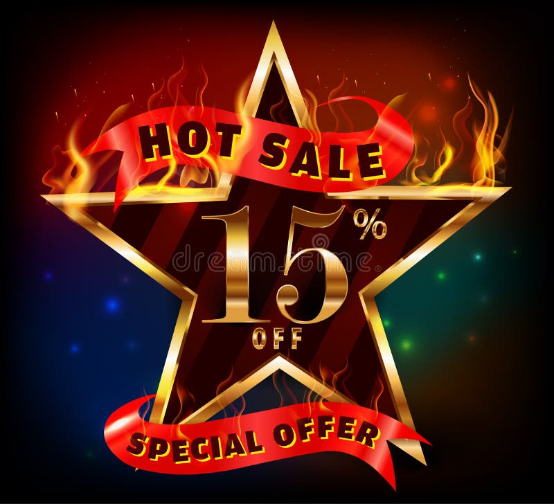 15 Off, 15 Sale Discount Hot Sale with Special Offer Stock Vector ...