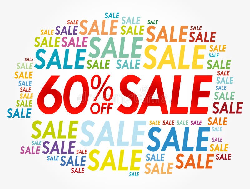 60 OFF Sale Word Cloud Collage, Business Concept Background Stock ...