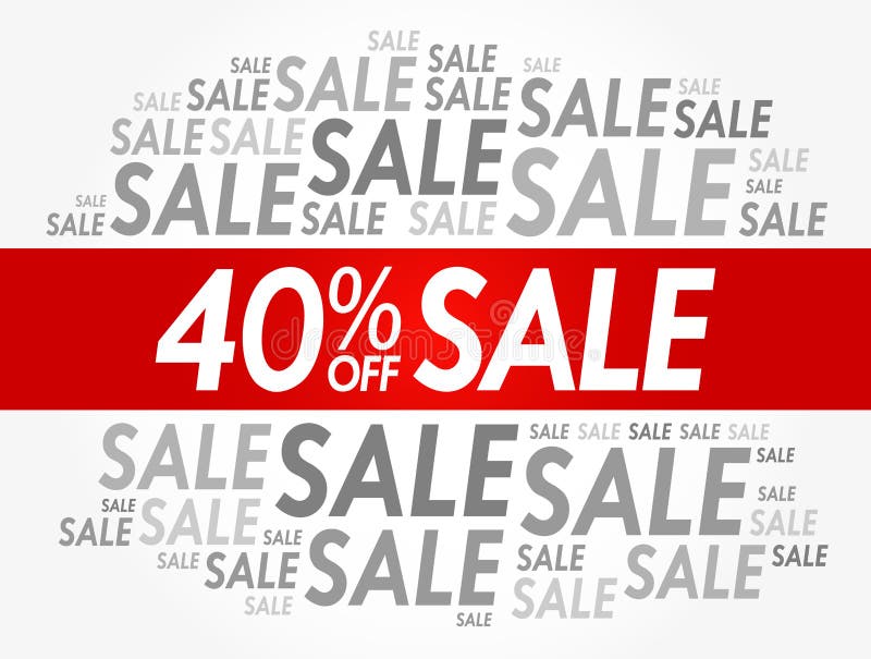 40 OFF Sale Word Cloud Collage, Business Concept Background Stock ...