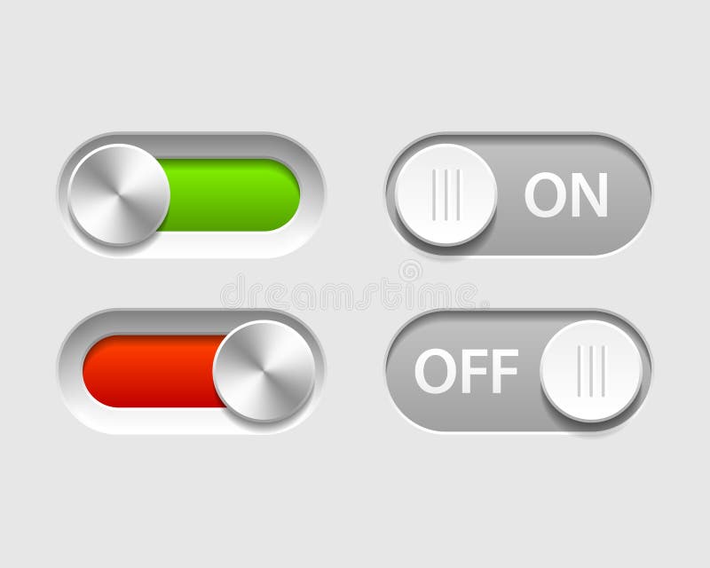 On Off Toggle Switch Buttons - Vector Illustration - Isolated on ...