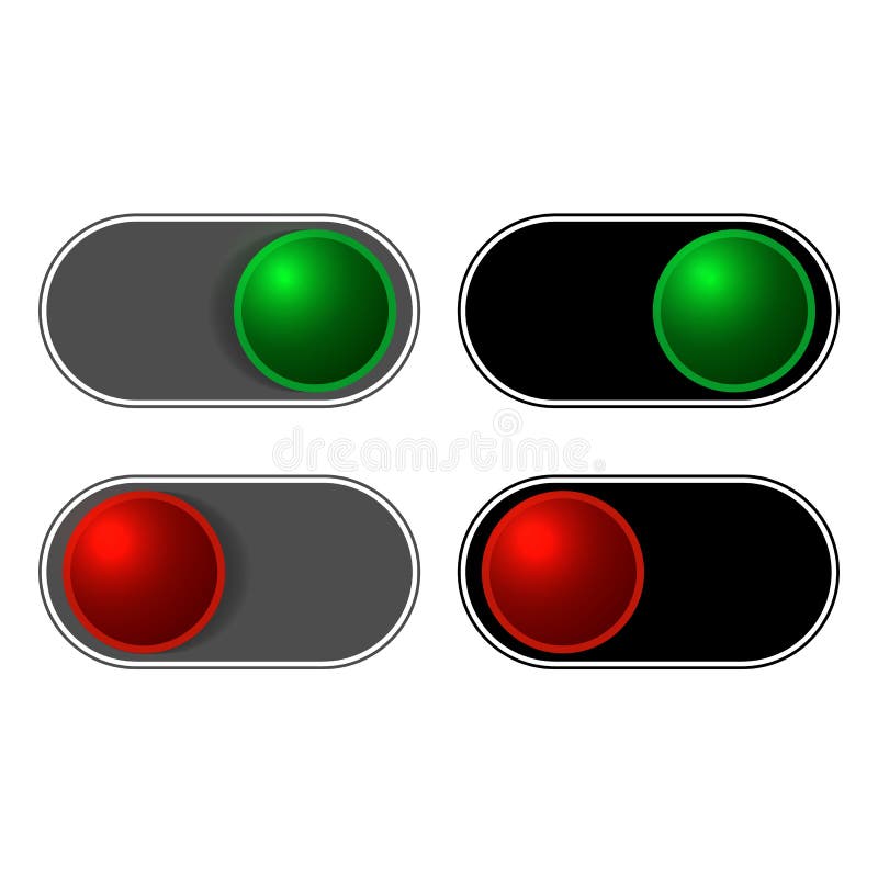 Set of Sliding Buttons on - OFF. Vector Stock Vector - Illustration of ...