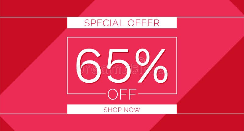 65 Off Special Offer Banner, 65 Off Simple Banner Design Stock Vector ...