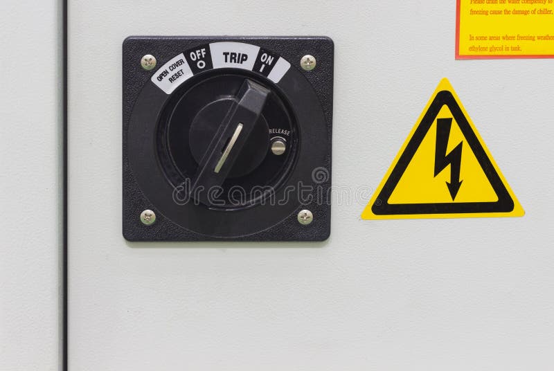 On / Off Switch for Electical Cabinet for Machine Stock Image - Image ...