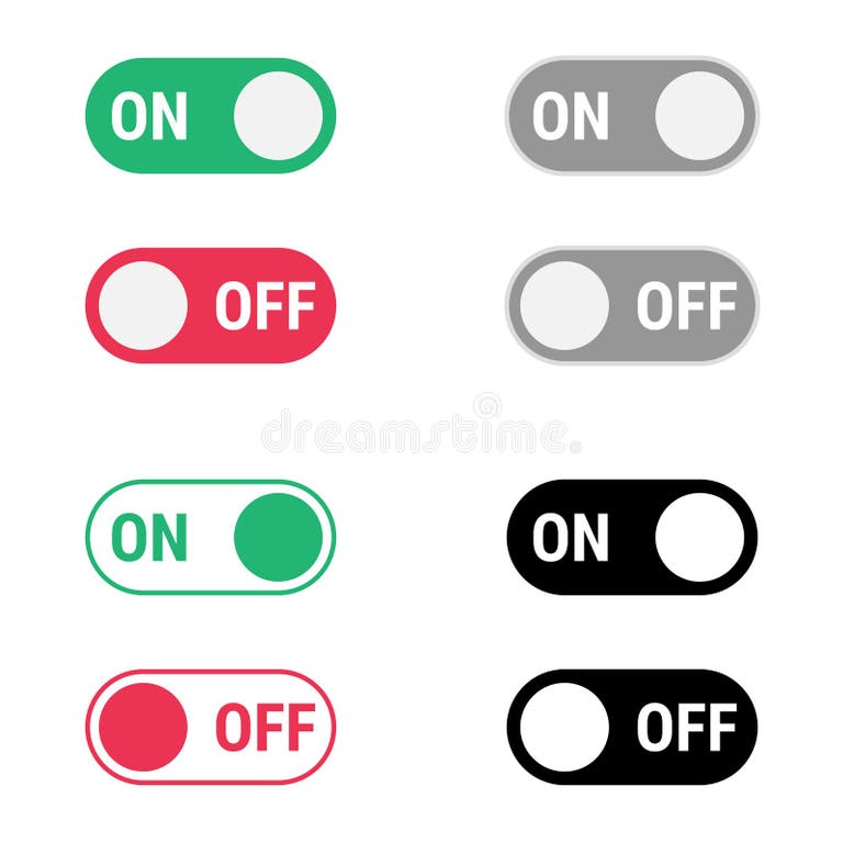 On Off Switch Toggle Button Ui Ux Design Stock Vector - Illustration of ...