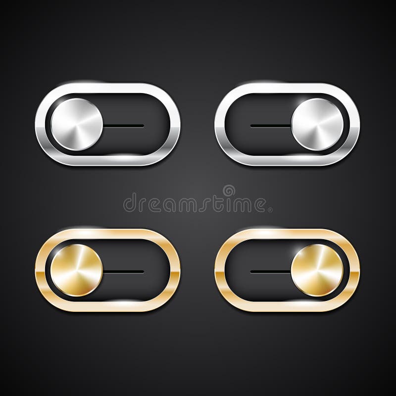 Set of on-OFF Switch Buttons Stock Vector - Illustration of gray ...