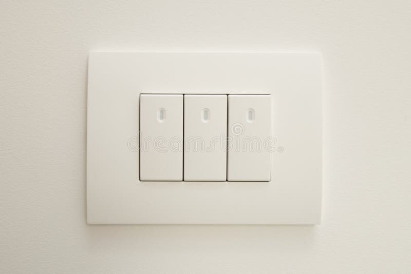 The on-off Switch of White Color with LED Illumination Combined with ...