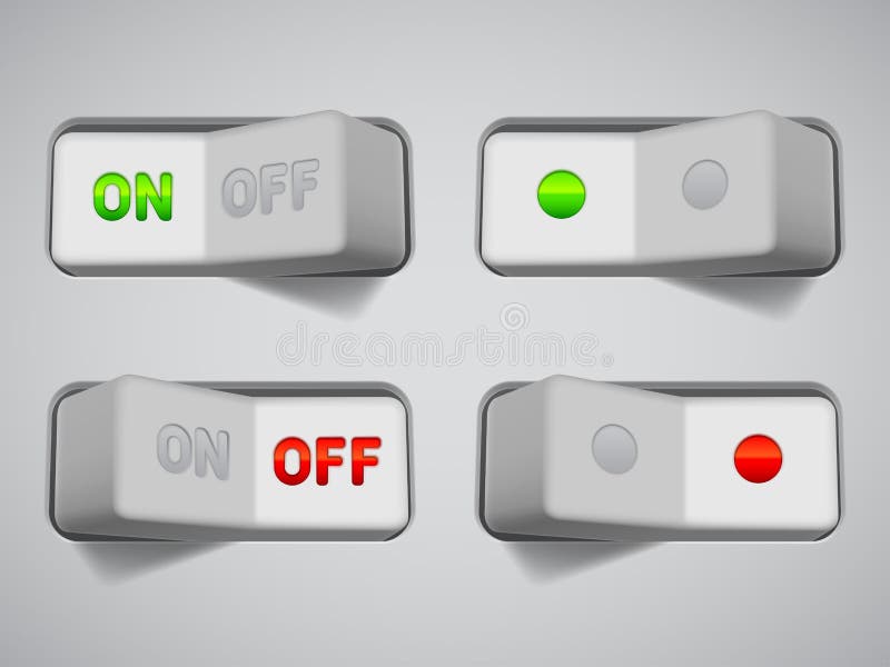 Black on-Off switch stock vector. Illustration of energy - 69855627
