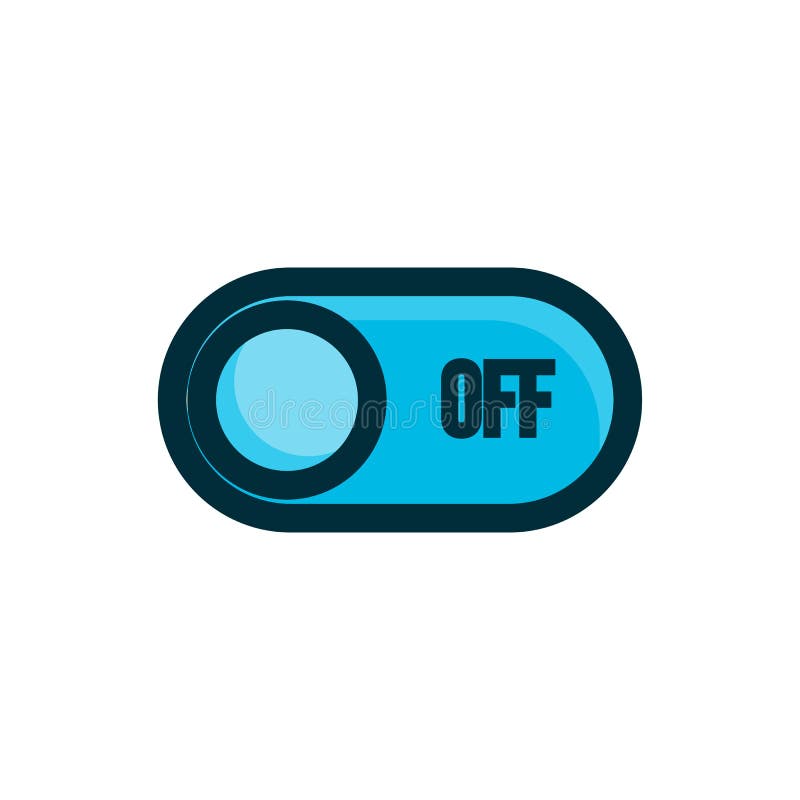 Off Symbol Blue Icon Vector Illustration Isolated on White Background ...