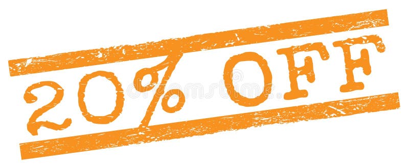20 Percent OFF Text on Orange Lines Stamp Sign Stock Illustration ...