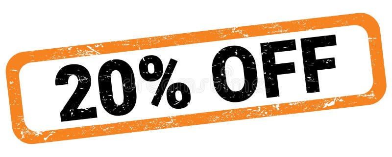 20 OFF Text Written on Orange-black Rectangle Stamp Stock Photo - Image ...