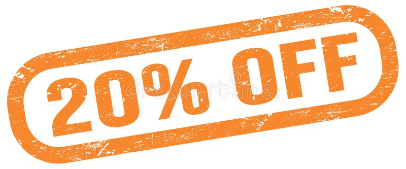 20 OFF, Text Written on Orange Stamp Sign Stock Illustration ...