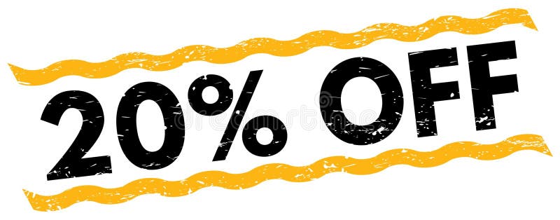 20 Percent OFF Text on Yellow-black Lines Stamp Sign Stock Illustration ...