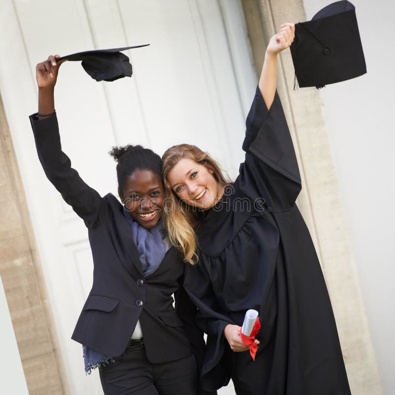 Off To a Great Start. a Young Woman on Graduation Day. Stock Image ...
